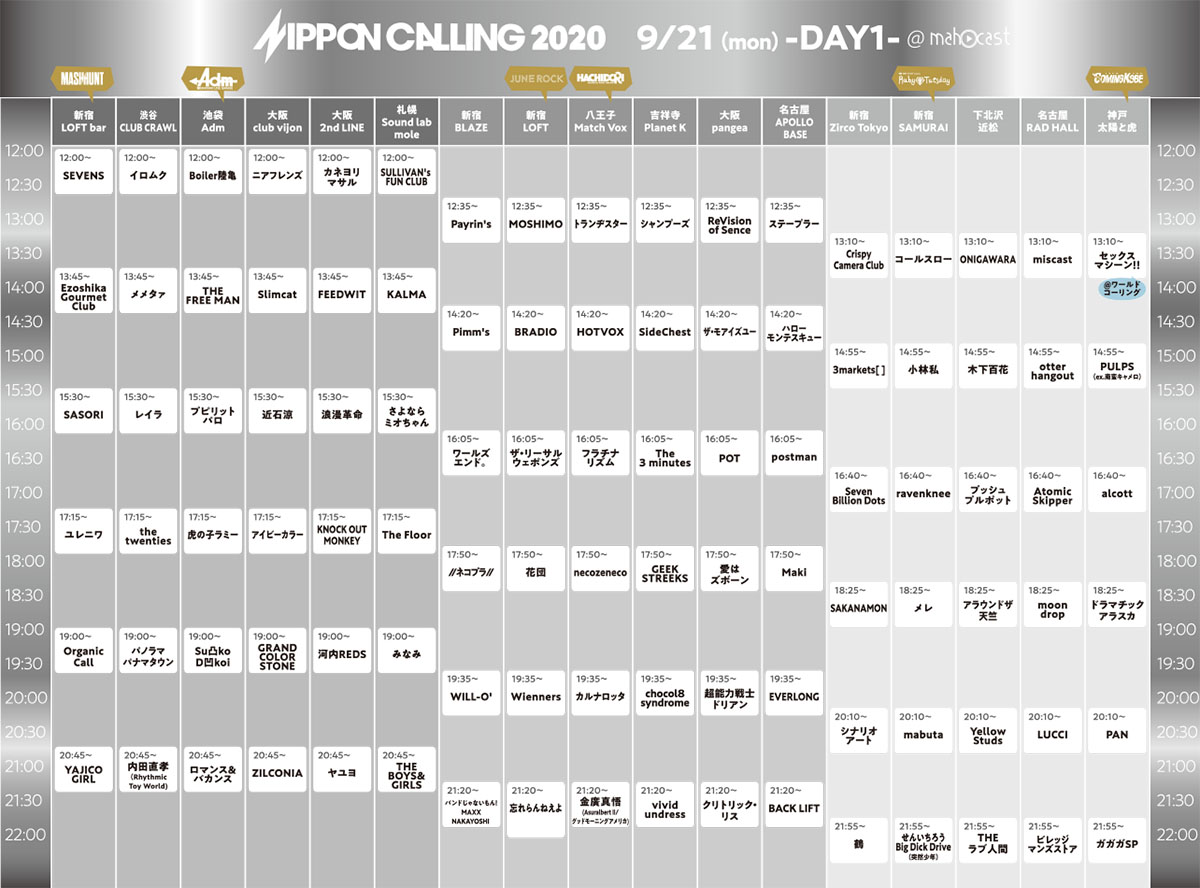 TIMETABLE - NIPPON CALLING